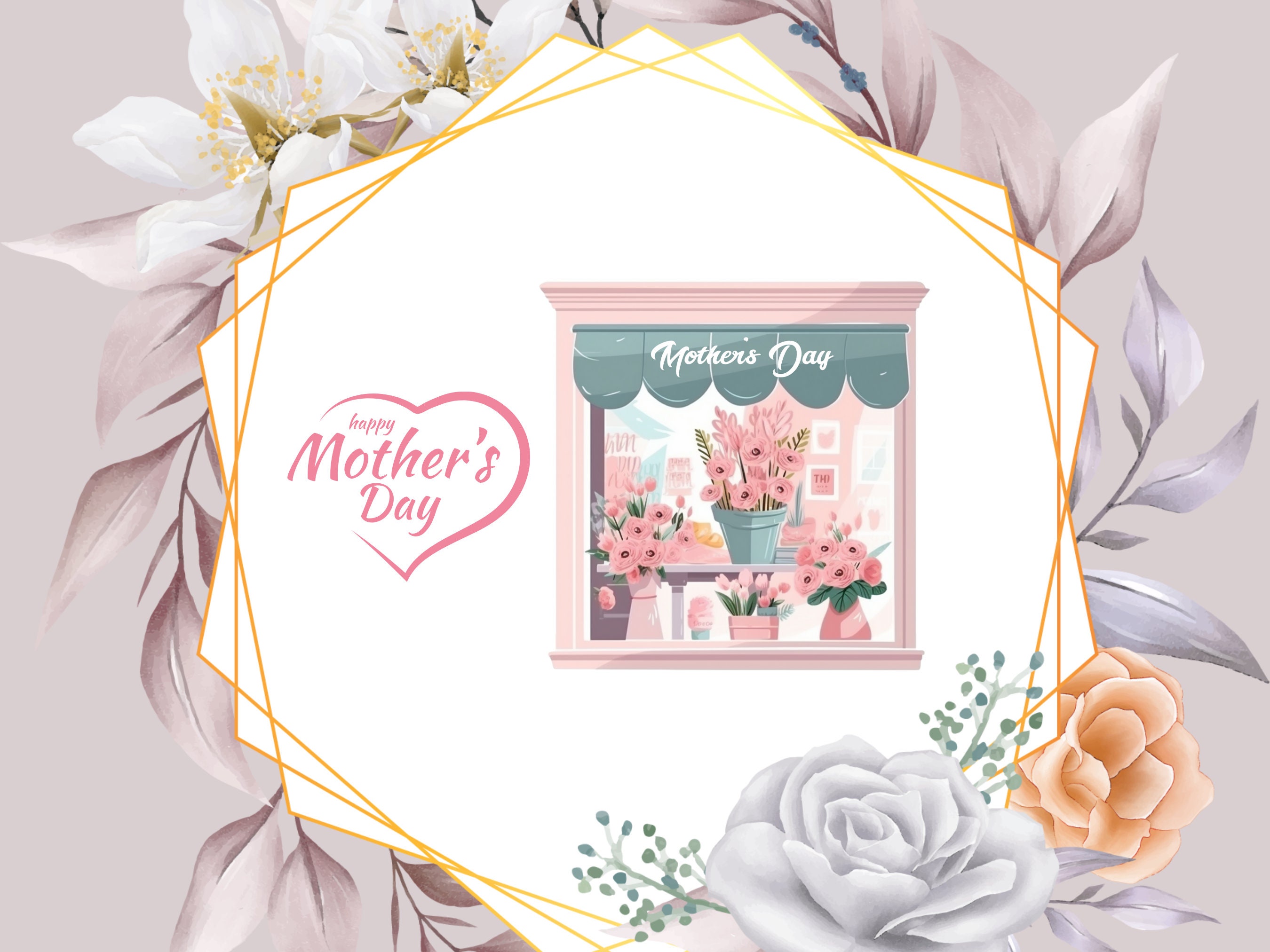 Watercolor Shabby Chic Flower Shop Clipart Shabby Chic - Etsy