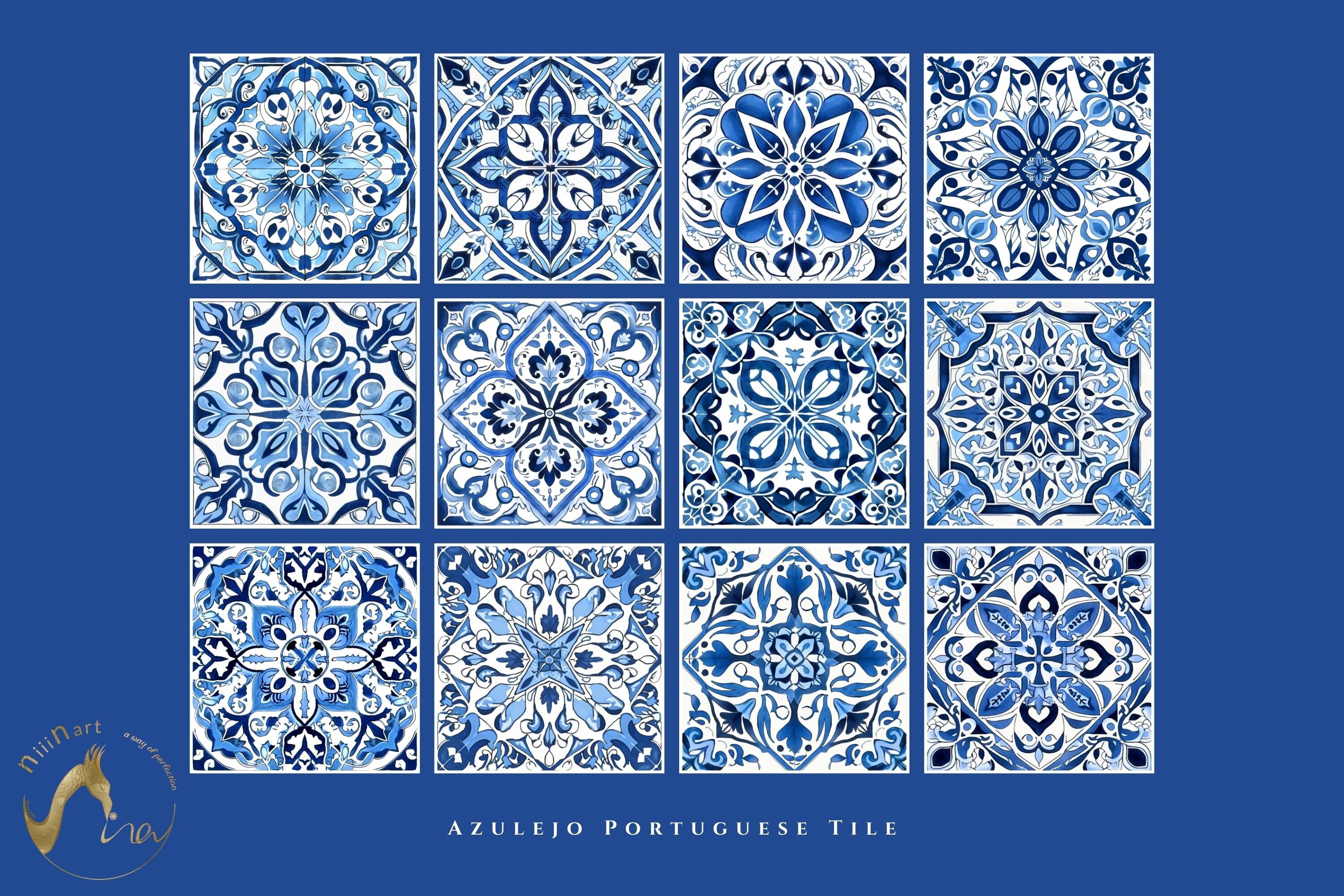 Blue Azulejo Portuguese Tiles Digital Pattern Azulejo Tiles - Etsy