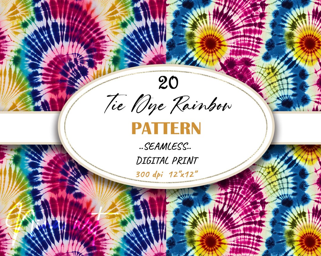 Rainbow Tie Dye Digital Paper, Tie Dye Pattern Digital Download ...