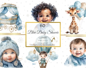 Watercolor Boy Baby Shower Clipart, Boy Clipart, Baby Clipart PNG ...