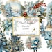 Watercolor Blue Christmas Clipart PNG Bundle, Blue Winter Christmas ...