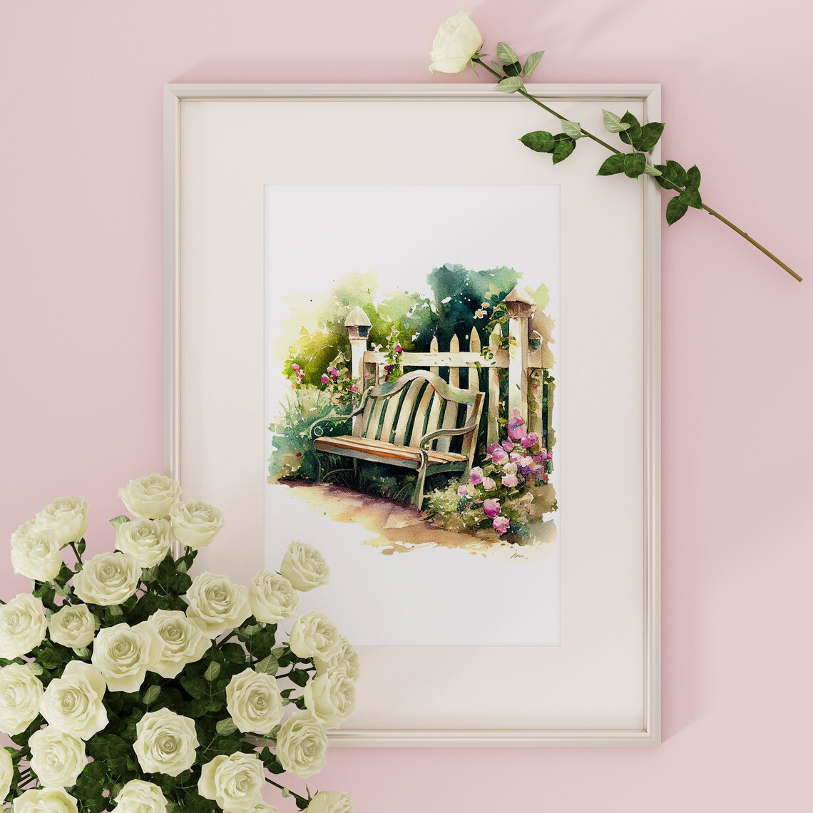 Watercolor Garden Benches Clipart Set Park Green Spaces PNG - Etsy