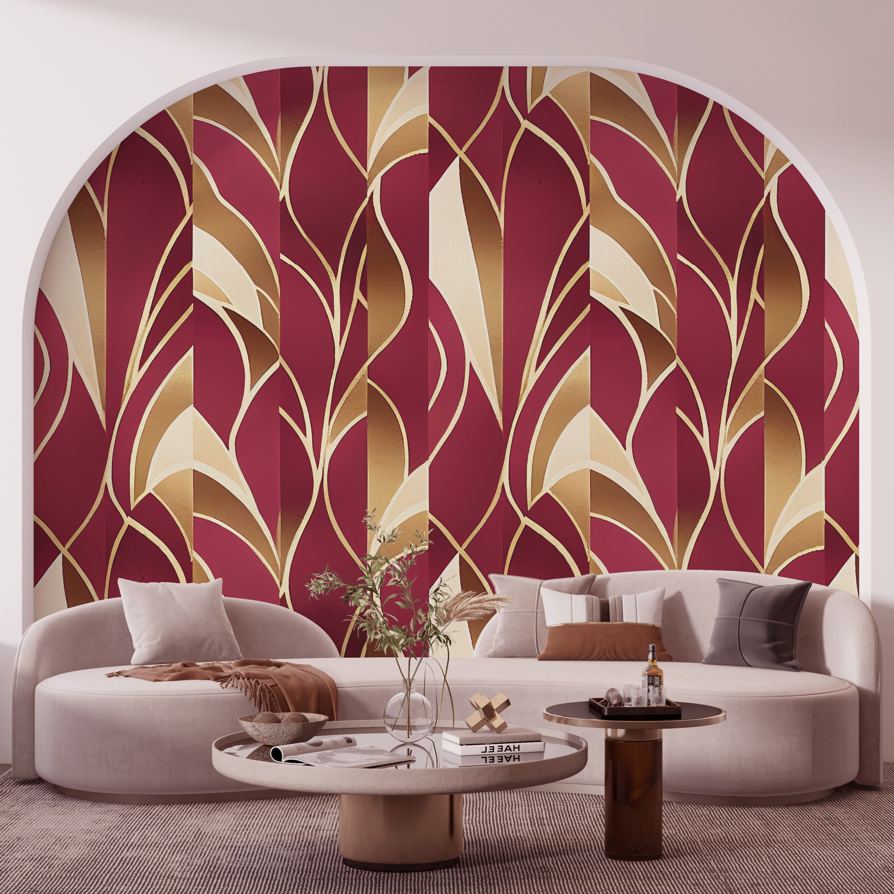 Burgundy Gold Digital Paper Seamless Abstract Pattern Art - Etsy