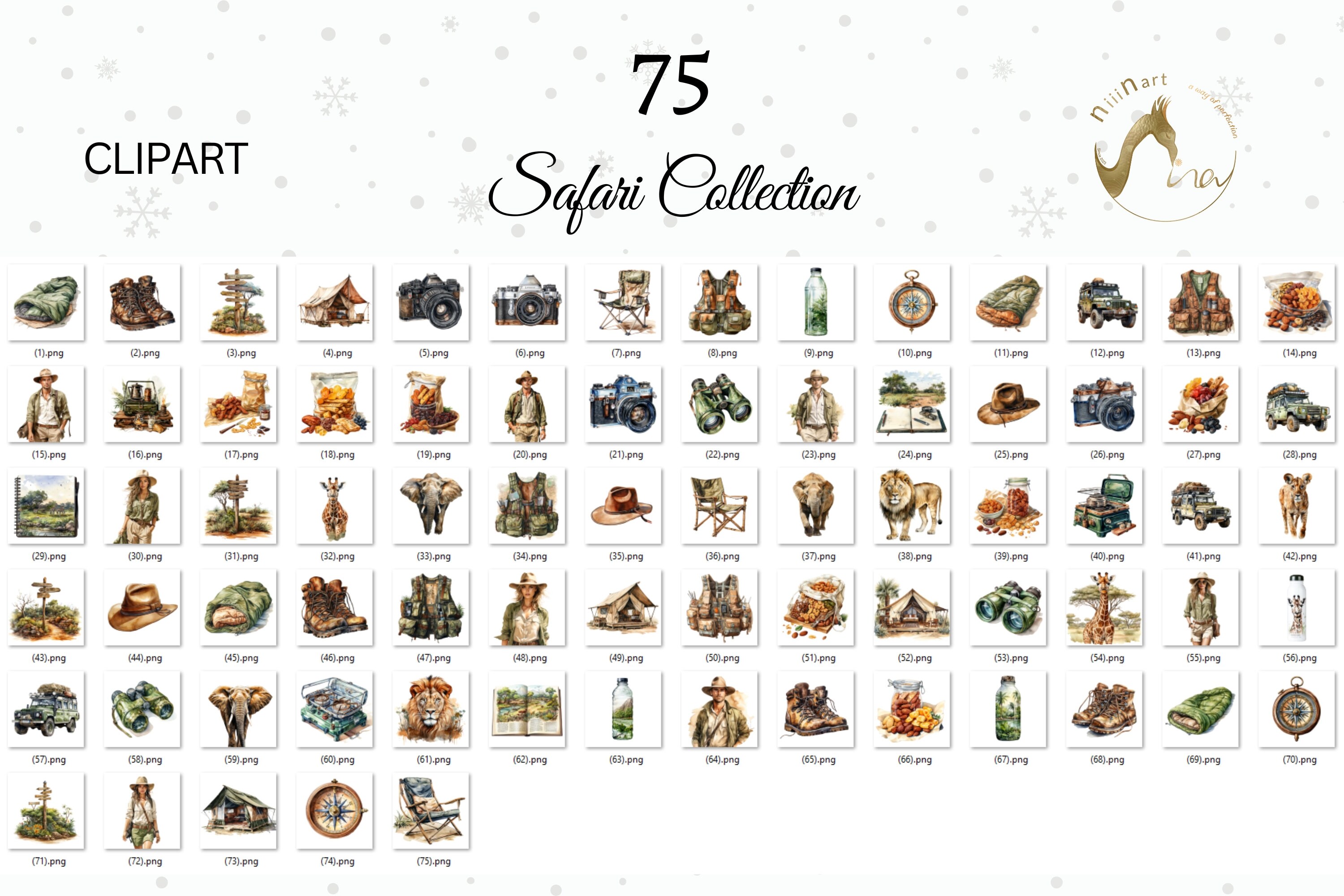 Watercolor Safari Clipart Bundle Safari Essentials Images - Etsy