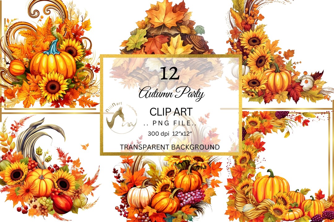 Autumn Theme Clipart, Watercolor Thanksgiving, Watercolor Leaf Pile PNG ...