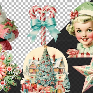 70+ Pink Mint Christmas Clipart Bundle Pastel Christmas Clipart PNG ...