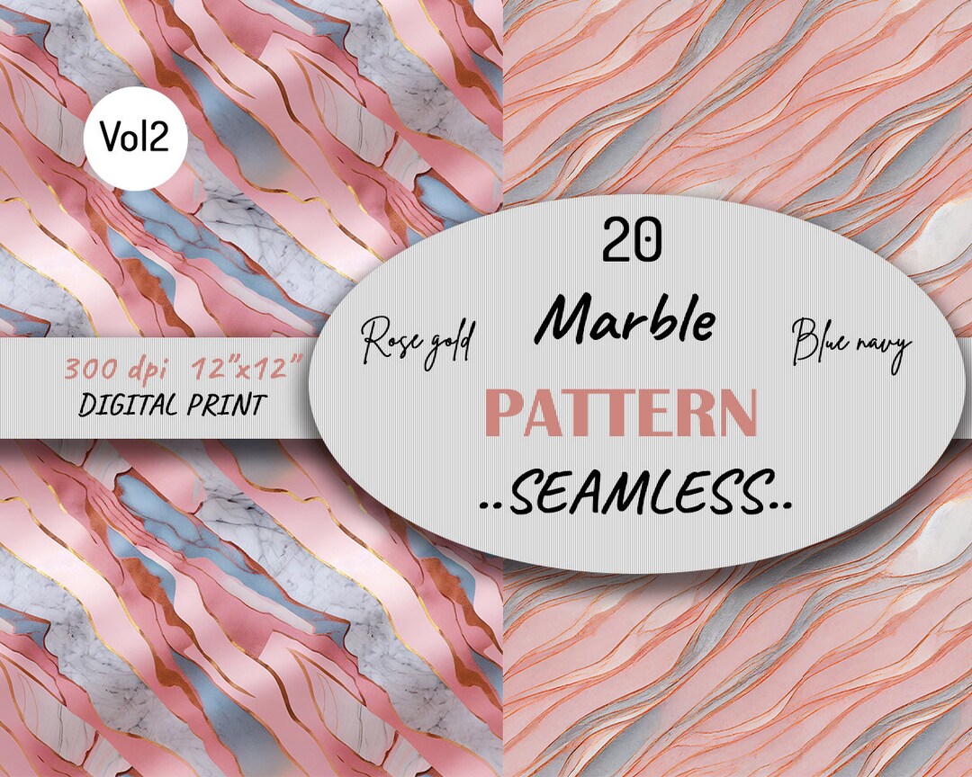 Rose Gold Marble Digital Paper, Seamless Marble Textures in Pink Rose ...