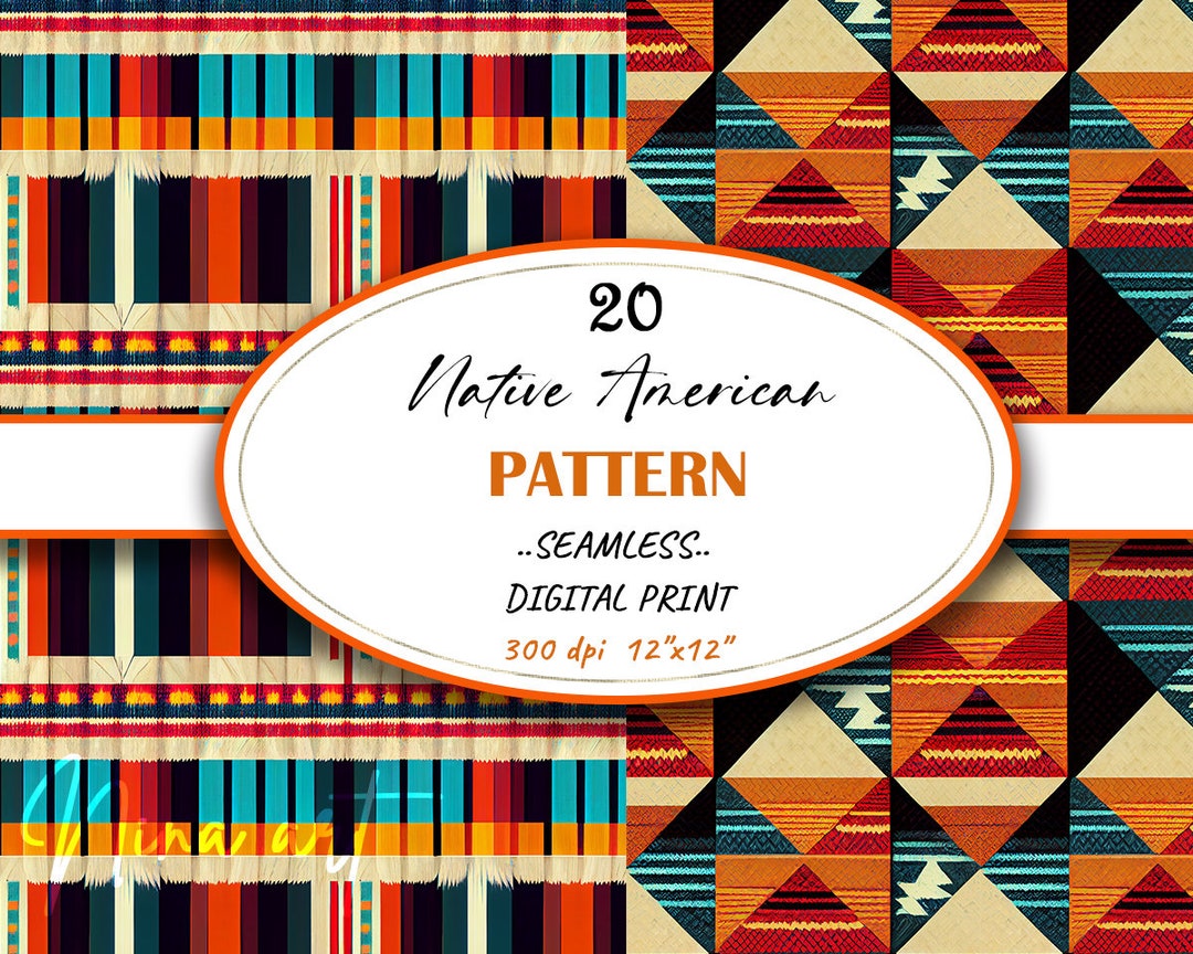 Seamless Native American Digital Paper, Abstract Digital Pattern ...