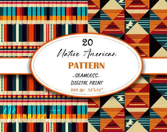 Native American Digital Paper, Seamless Abstract Pattern (JPG, 12x12in ...