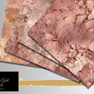 Aged Rose Gold Digital Paper, Antique Rose Gold Digital Textures, Old ...