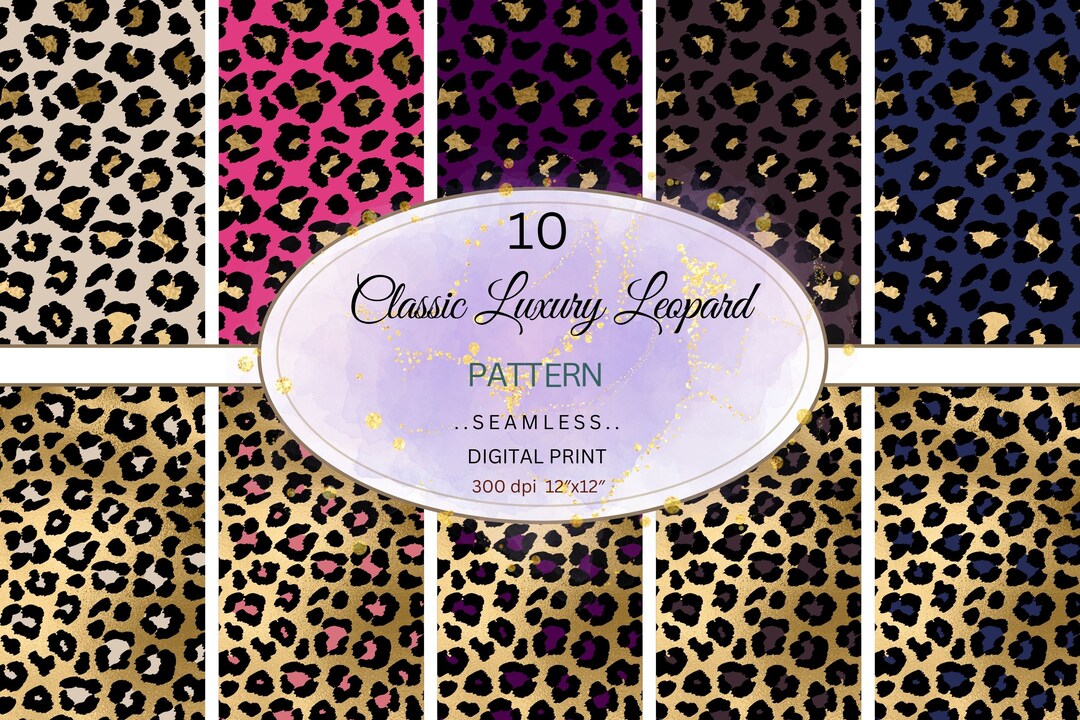 Classic Luxury Leopard Digital Paper, Seamless Gold Leopard Spot ...
