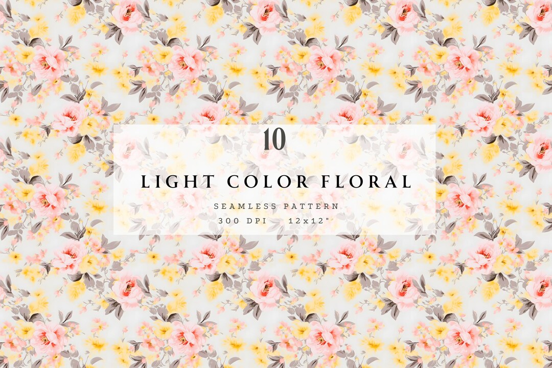 Blush Floral Bouquets Digital Paper, Seamless Flower Patterns, Digital ...