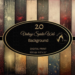 Cobweb Grunge Digital Paper, Printable Scrapbook Paper Halloween ...