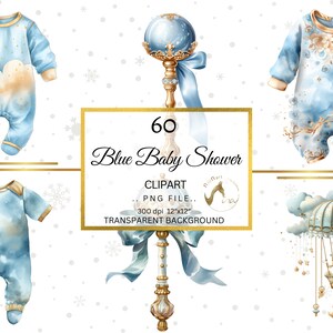 Baby Boy Bundle, Watercolor Clipart, Baby Shower, Newborn Baby, Clipart ...