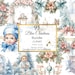 Watercolor Blue Christmas Clipart PNG Bundle, Blue Winter Christmas ...