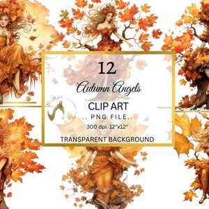 Autumn Angles Clipart, Autumn Girl Clipart, Watercolor Fall Clipart ...