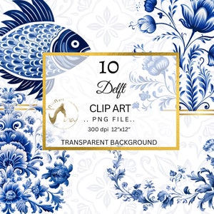 Watercolor Delft Tiles Delft Seamless Patterns Borders and Delft ...