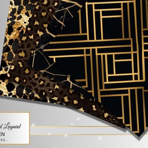Black and Gold Leopard Digital Paper, Seamless Cheetah Skin (digital ...