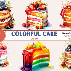 Rainbow Cakes Clipart, Birthday Cupcake, Party Cakes Clipart ...