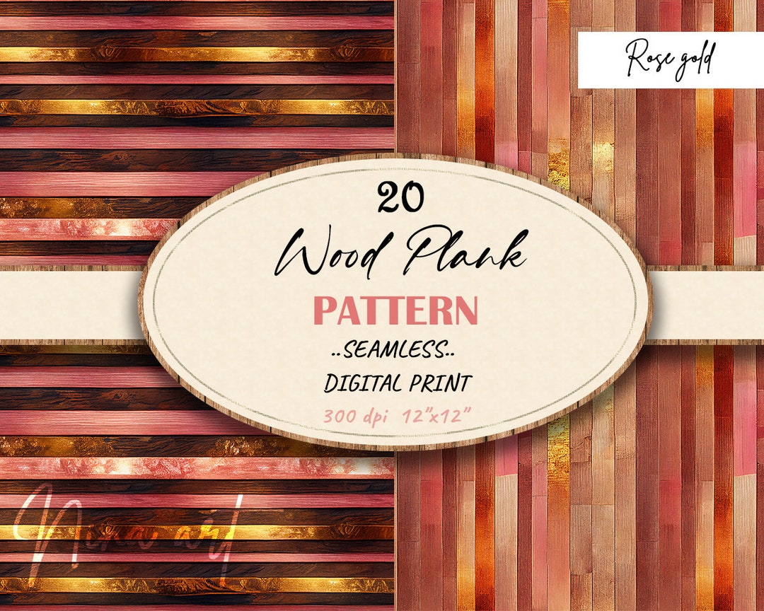 Rose Gold Wood Digital Paper, Printable Scrapbook Paper, Rustic Wood ...