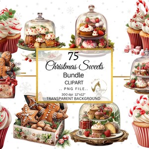 Watercolor Christmas Sweets Clipart Bundle, Christmas Candy, Cookies ...