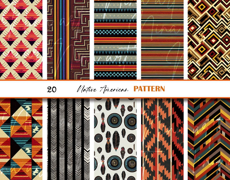 Seamless Native American Digital Paper Abstract Digital - Etsy