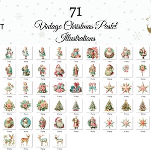 70+ Pink Mint Christmas Clipart Bundle Pastel Christmas Clipart PNG ...