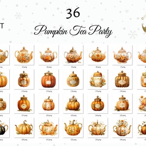 Autumn Tea Party Clipart Bundle Teacup PNG, Digital Download, Tea Time ...