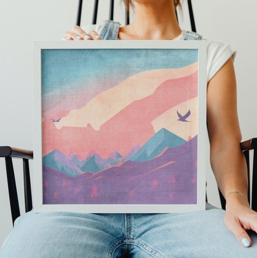 Artsy Landscape Digital Paper Colorful Textures Printable - Etsy