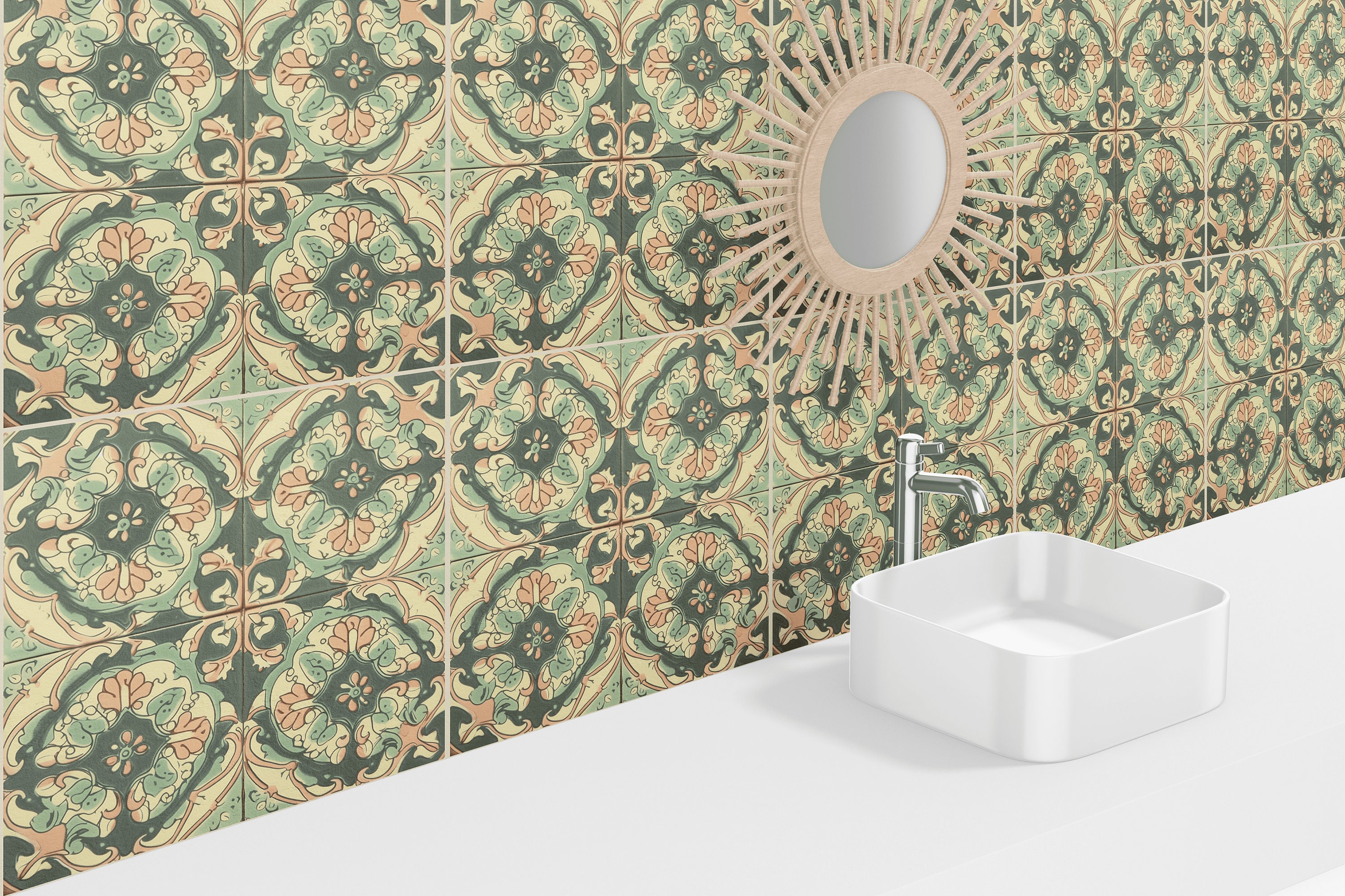 Vintage Italian Tile Digital Paper, Seamless Rustic Pattern (commercial ...