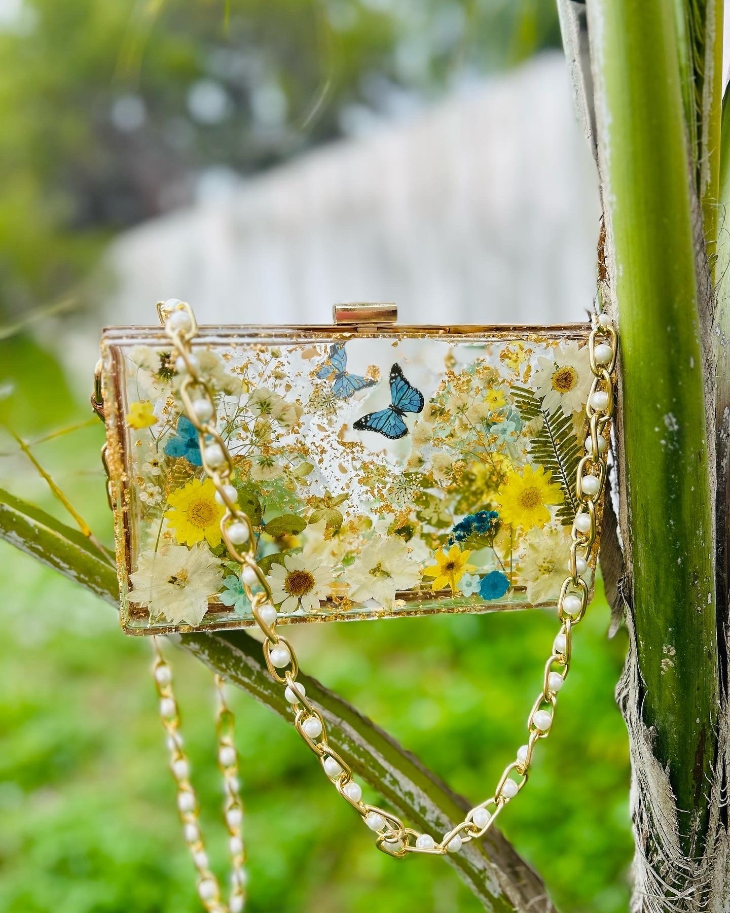 Custom Resin Clutch Purse With Real Dried Flowers - Etsy