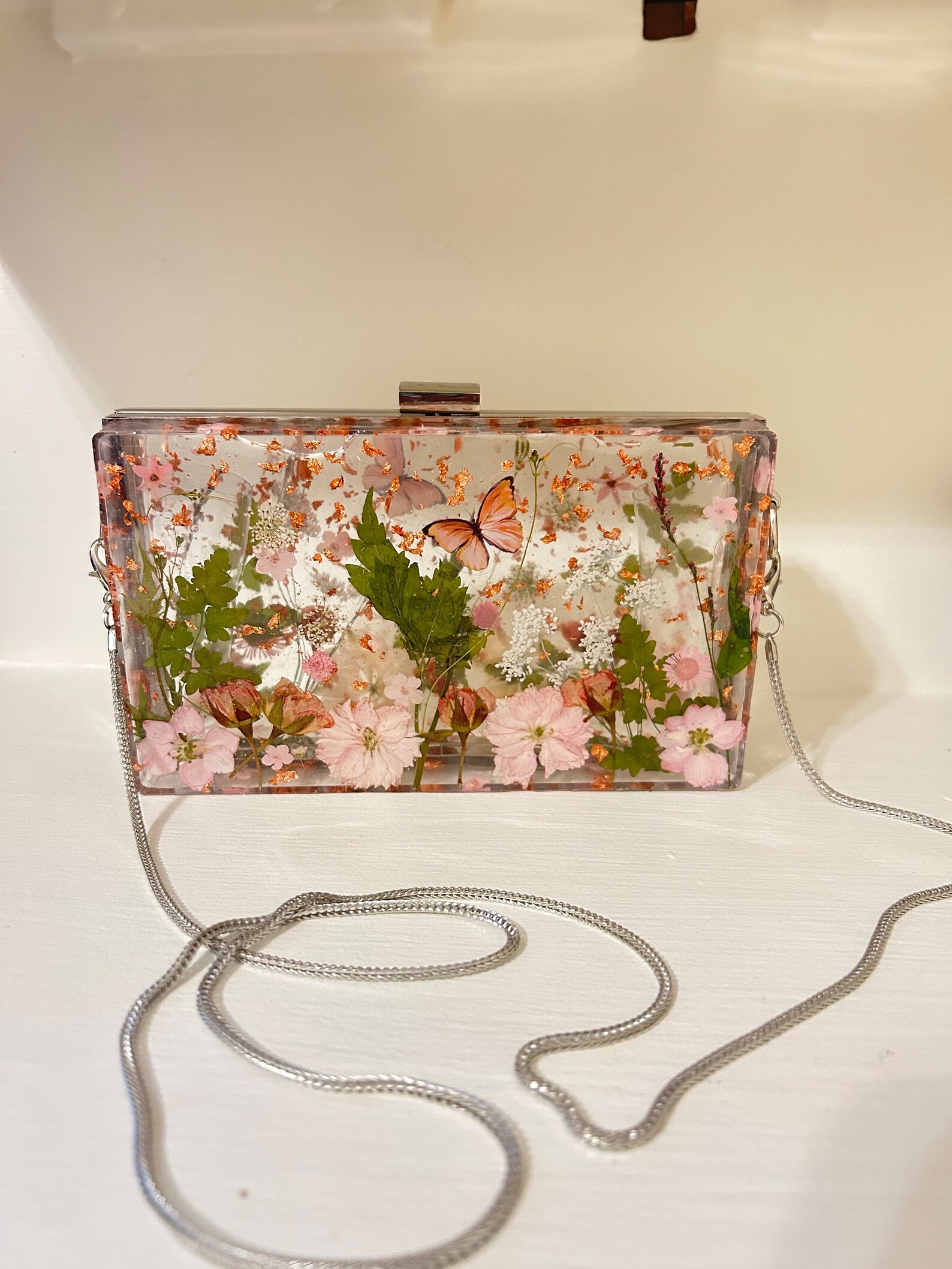 Custom Resin Clutch Purse With Real Dried Flowers - Etsy