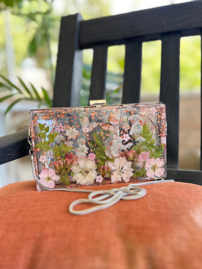Custom Resin Clutch Purse With Real Dried Flowers - Etsy