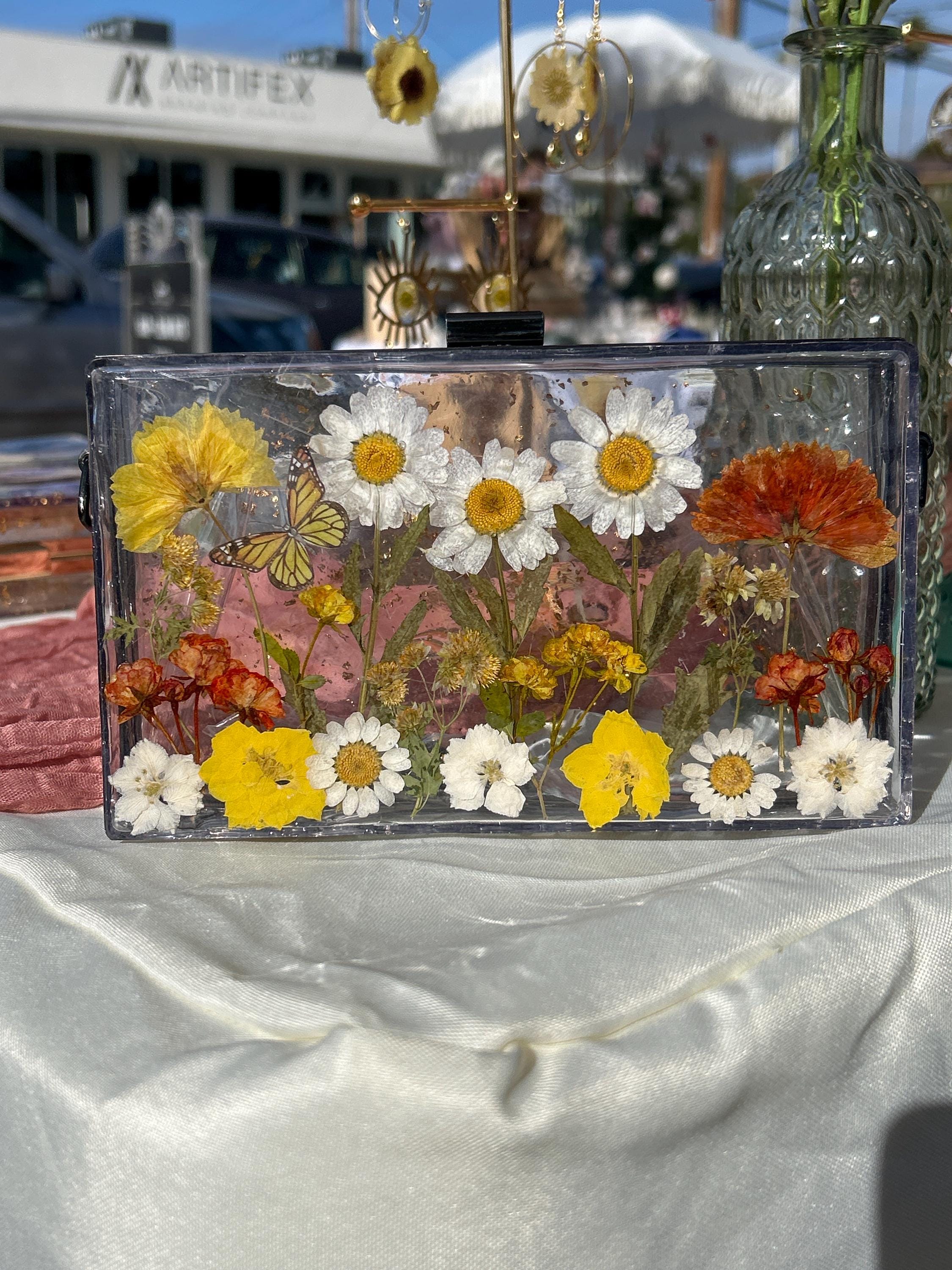 Real Dried Flower Resin Clutch – Spring Wedding Purse - Etsy