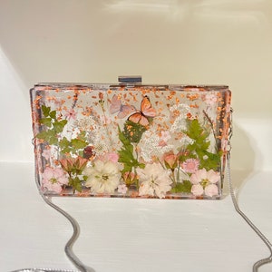 Custom Resin Clutch Purse With Real Dried Flowers - Etsy