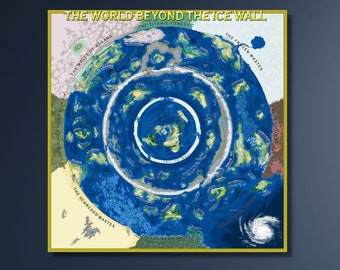 HD the World Beyond the Ice Wall Satellite Flat Earth Map - Etsy UK