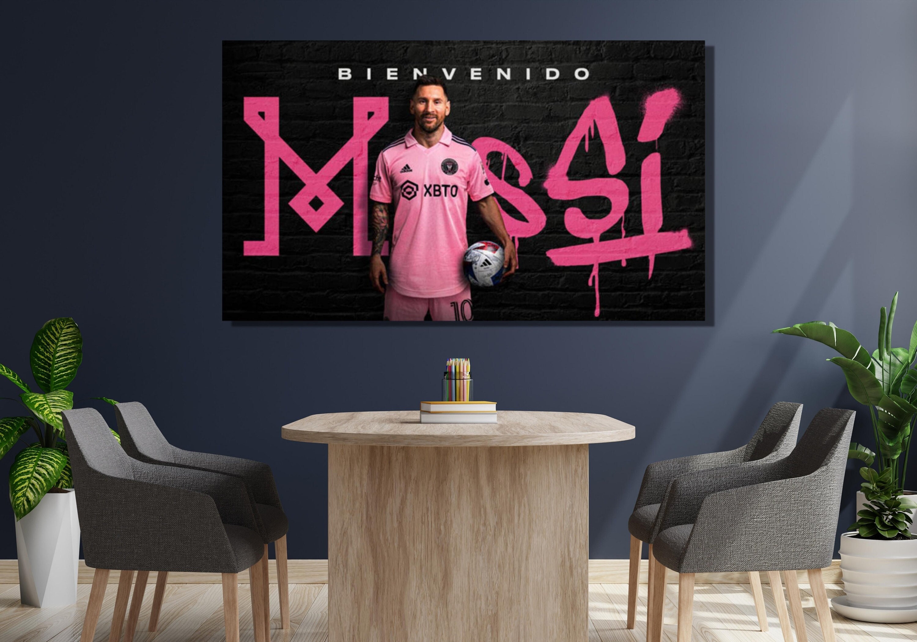 Lionel Messi Inter Miami Canvas Wall Artlionel Messi - Etsy