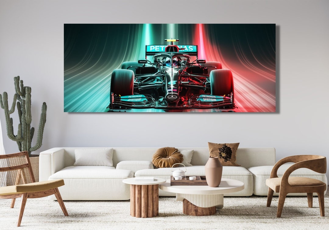 Lewis Hamilton F1 Canvas Wall Art Mercedes Car Race Win F1 Formula 1 ...