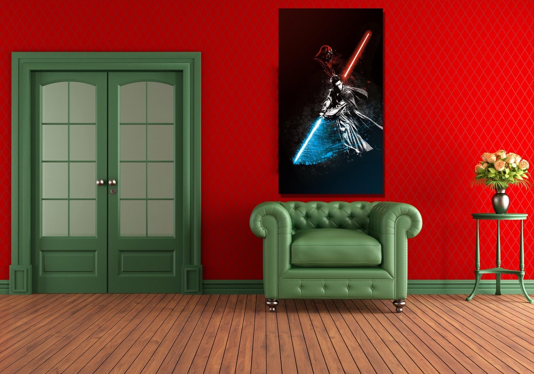 Anakin Vs Obiwan Poster,anakin Canvas,anakin Vs Obiwan Canvas Wall Art ...