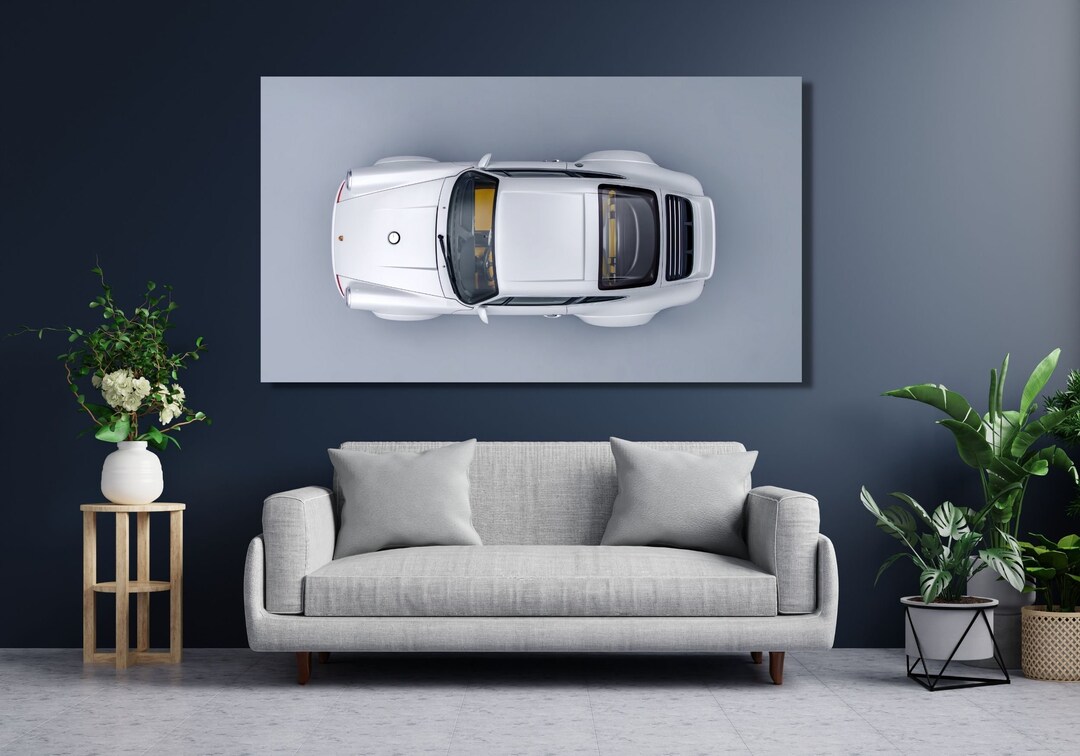 White Porsche 911 Carrera Canvas Wall Art,porsche Poster, Porsche Wall ...