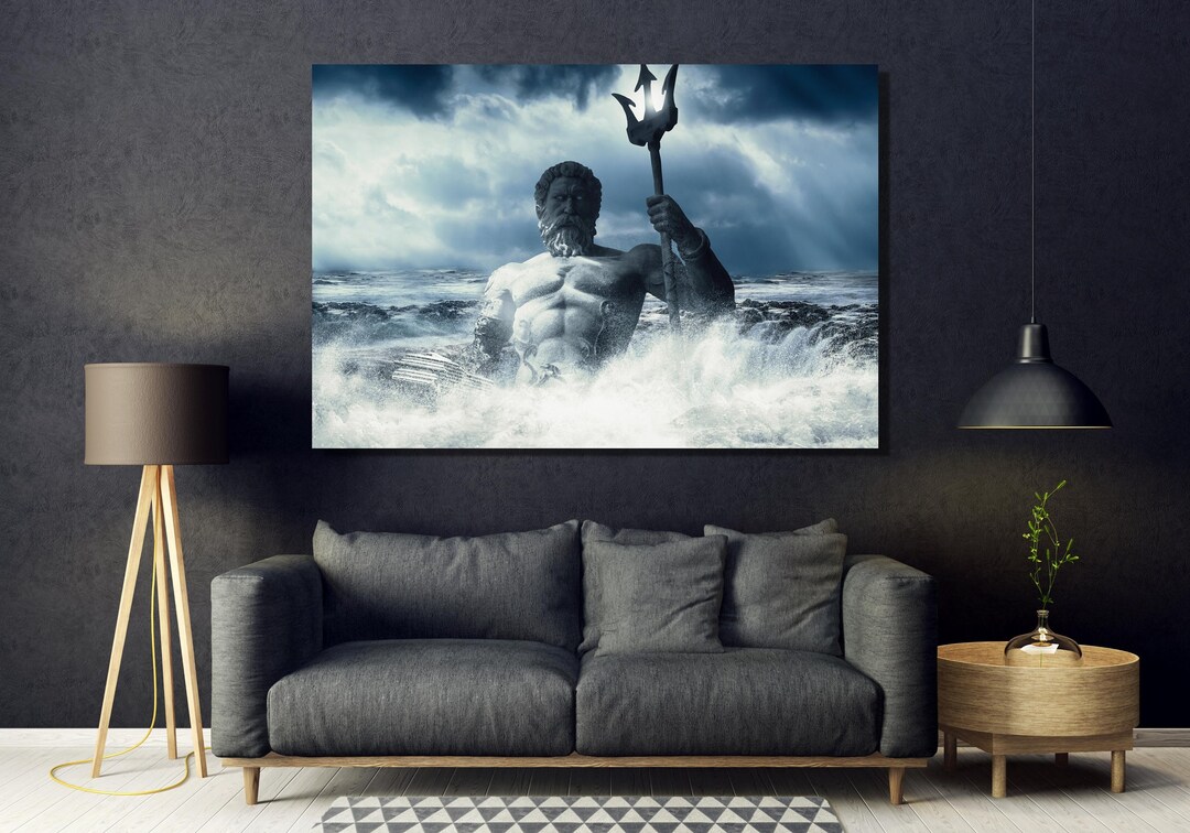 God of the Sea Canvas Wall Art, Poseidon Print,poseidon Poster,greek ...