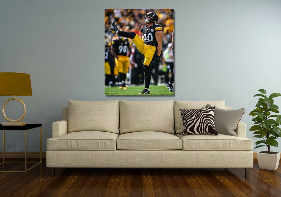 TJ Watt Legendary Sack Celebration Canvas Wall Art / Poster Art Print ...