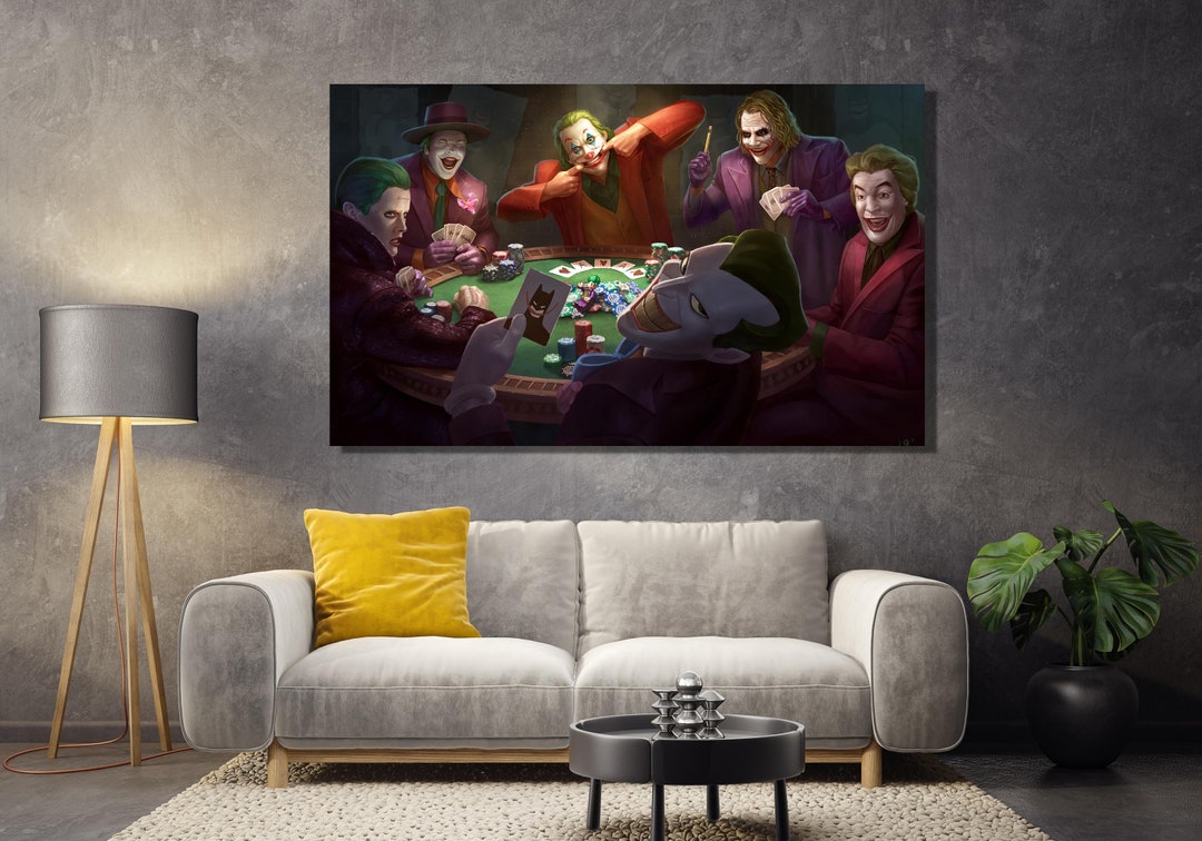 All Jokers Playing Poker Canvas Wall Art Extra Large Wall Art Dinning ...