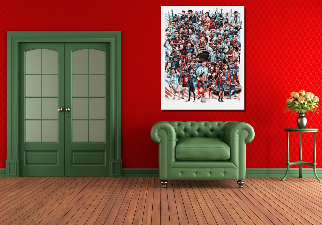 Lionel Messi Collage Canvas Wall Art,best Football Player Lionel Messi ...