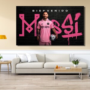 Lionel Messi Inter Miami Canvas Wall Art,lionel Messi Poster,lionel ...