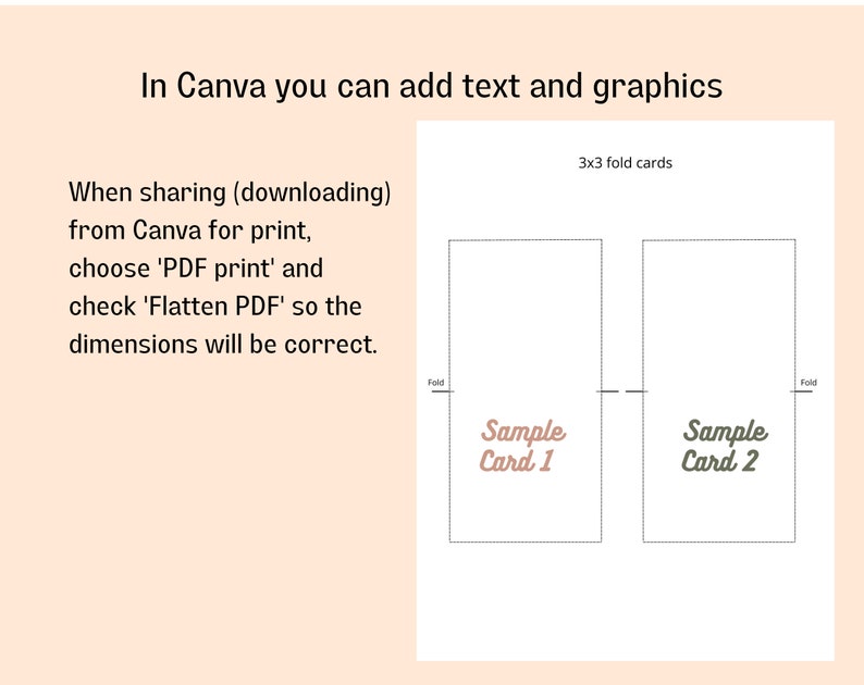 Printable Canva Card Template for 3x3 Card, Card Making Template, DIY ...