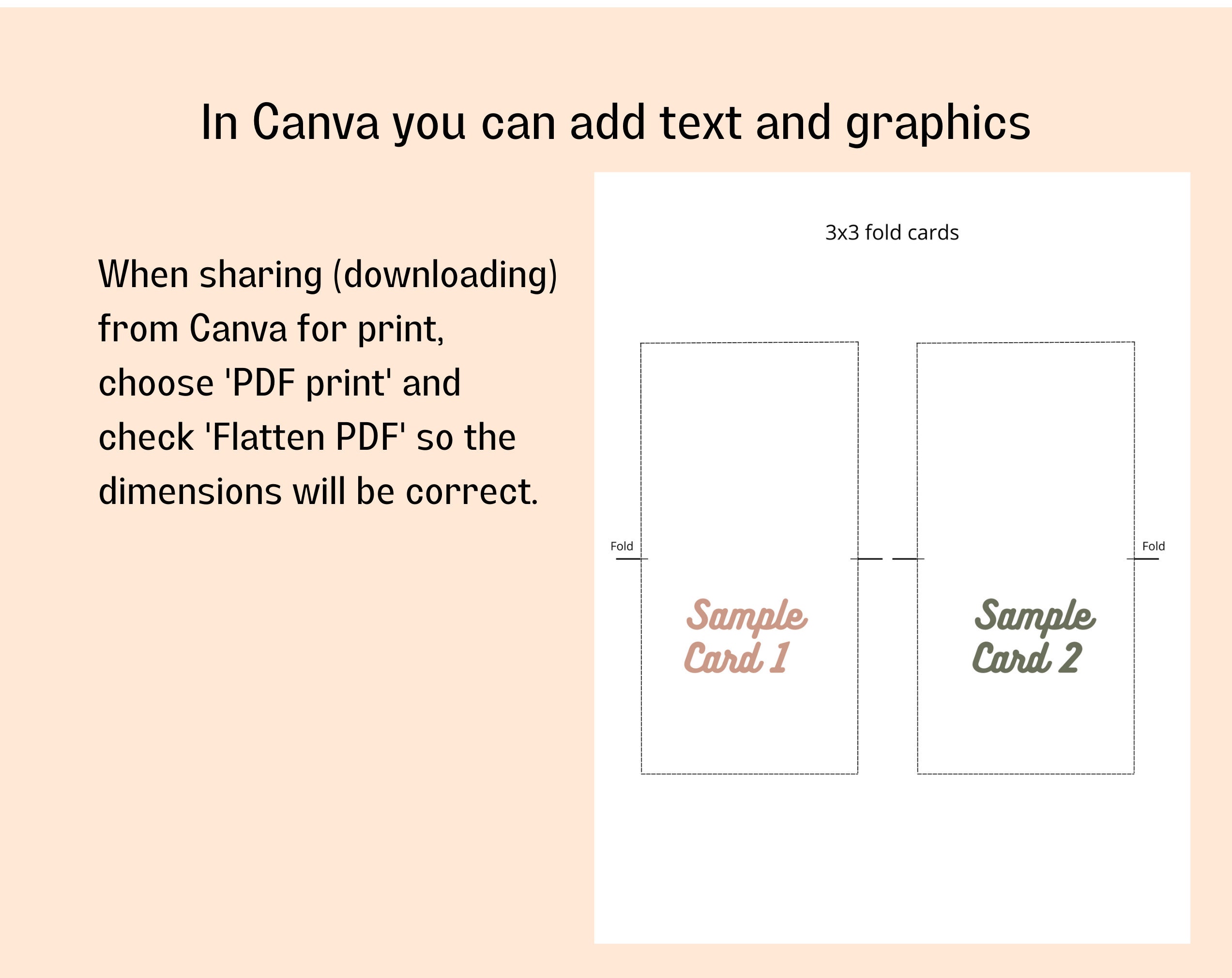 Printable Canva Card Template for 3x3 Card, Card Making Template, DIY ...