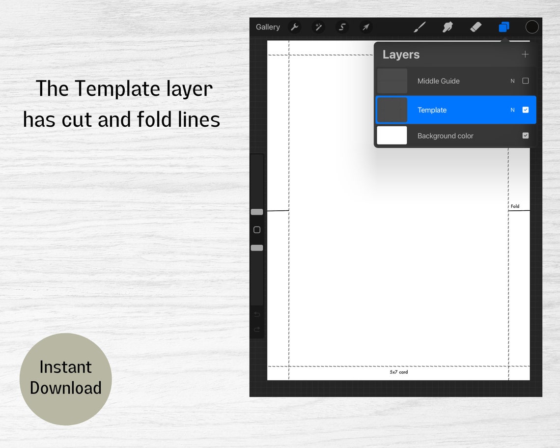 Procreate Greeting Card Template 5x7 Card Template Canvas - Etsy