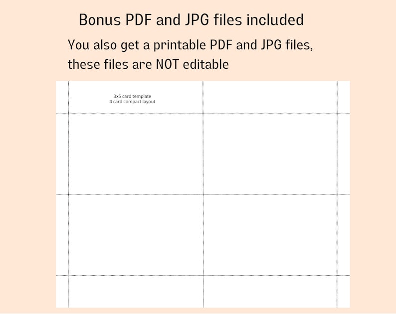 Canva Template for 3x5 Cards, Index Card Template, Recipe Card , Jot ...