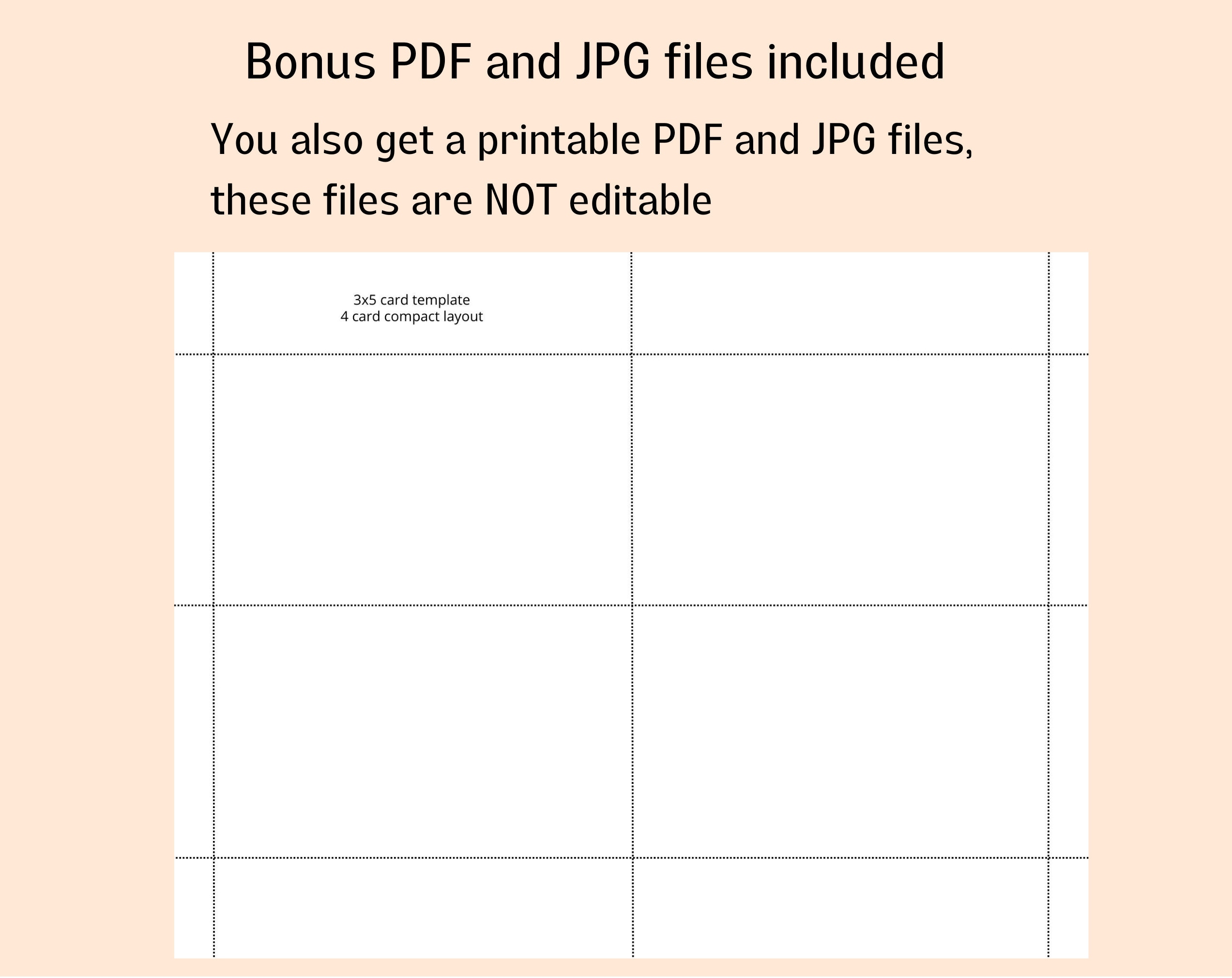 Canva Template for 3x5 Cards, Index Card Template, Recipe Card , Jot ...